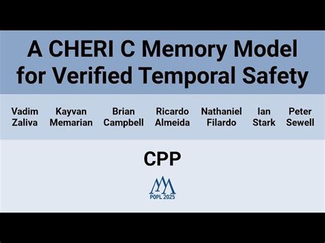 free video a cheri c memory model for verified temporal safety from
