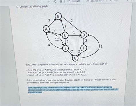 Solved Consider The Following Graph Using Dijkstra S Chegg