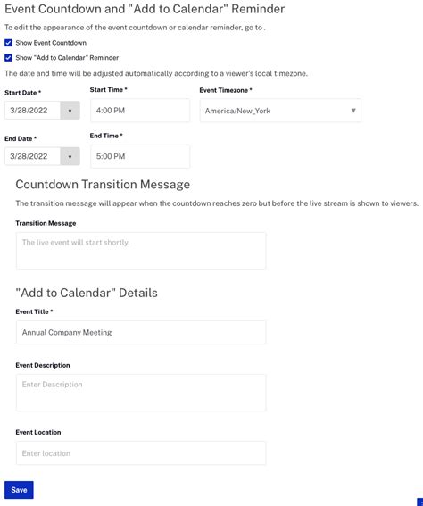 Creating A Live Event In Page Experience