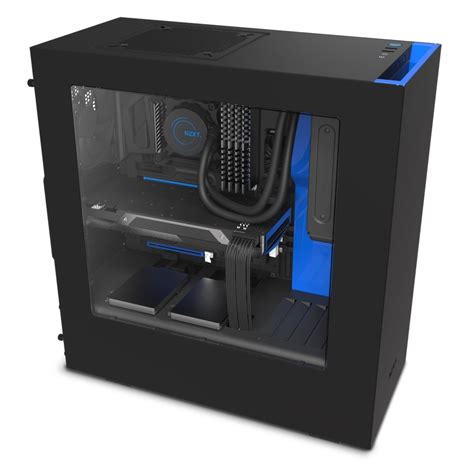 NZXT CA S MB GB S Black Blue ATX Mid Tower Windowed Desktop Chassis Wootware