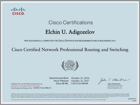 Elchin Adigozelov On Linkedin Ccnp Certificate Verification No 419451372215ircn