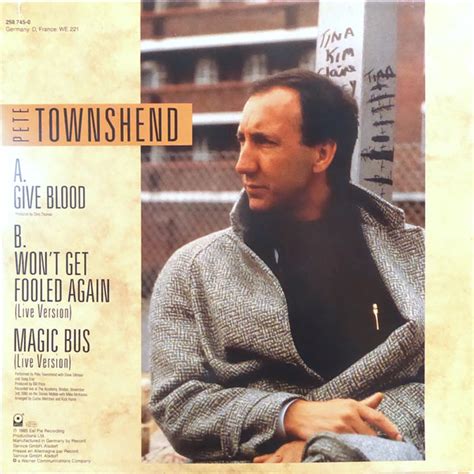 Pete Townshend Give Blood Vinyl 12 1985 EU Original HHV