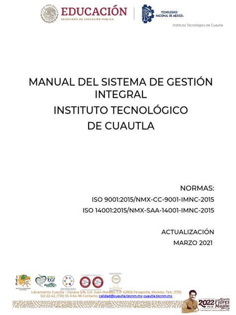 Manual Del Sistema De Gestión Integral Pdf Calidad Comercial