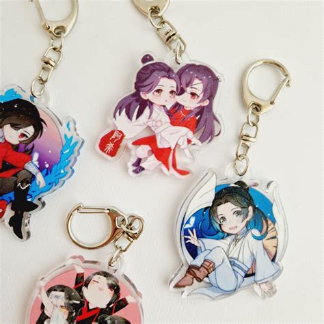 Tian Guan Ci Fu Acrylic Keychains Tgcf Heaven Officials Blessing Hua Cheng Xie Lian Etsy