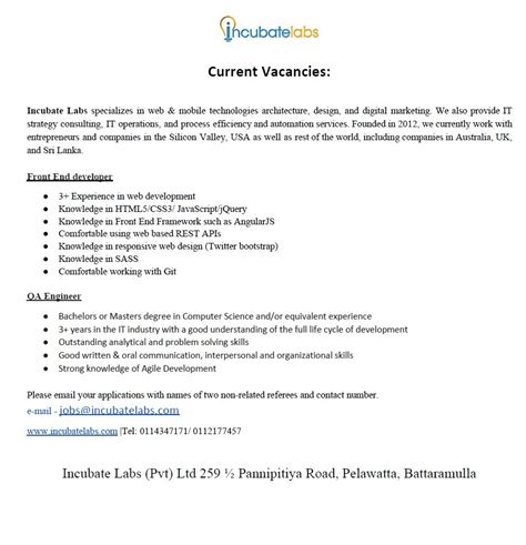 Front End Developer Qa Engineer