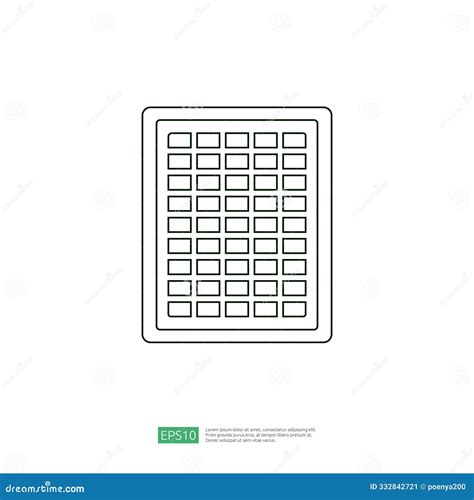 Spreadsheet Outline Icon Flat Illustration Financial Accounting Report