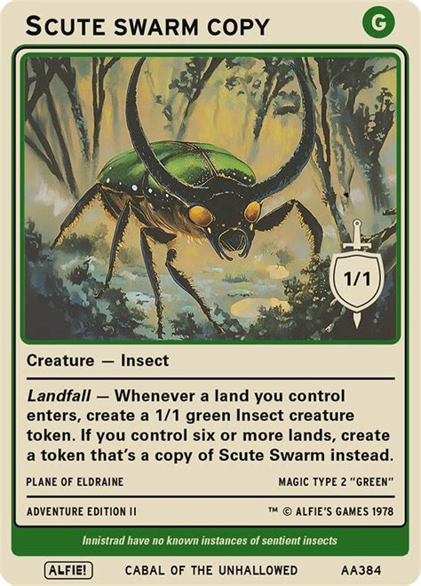 Scute Swarm Token Magic Mtg Custom Retro Style Alfies