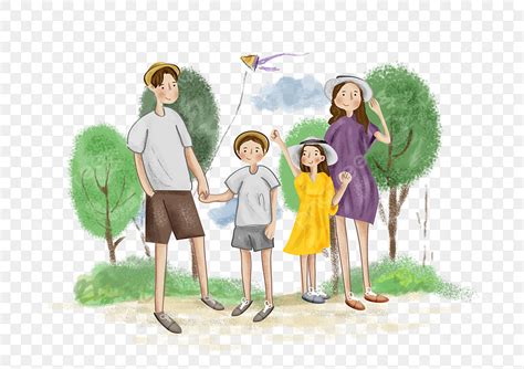爸爸媽媽女兒兒子 女兒 落下 家庭素材圖案，psd和png圖片免費下載