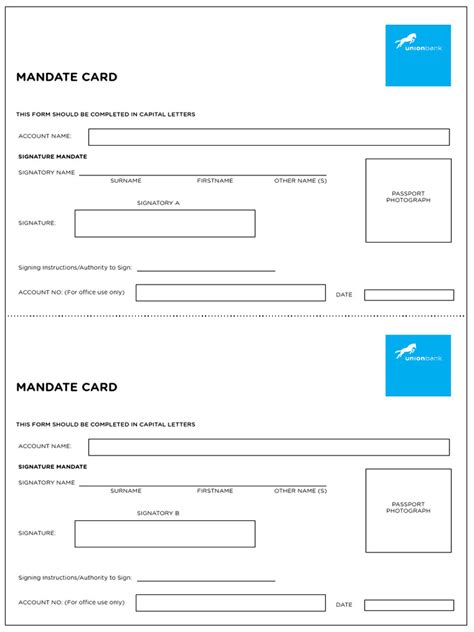 Mandate Form Pdf