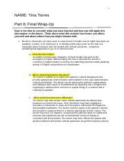 Module 7 Assignment Final Wrap Up Docx 1 NAME Tina Torres Part 6