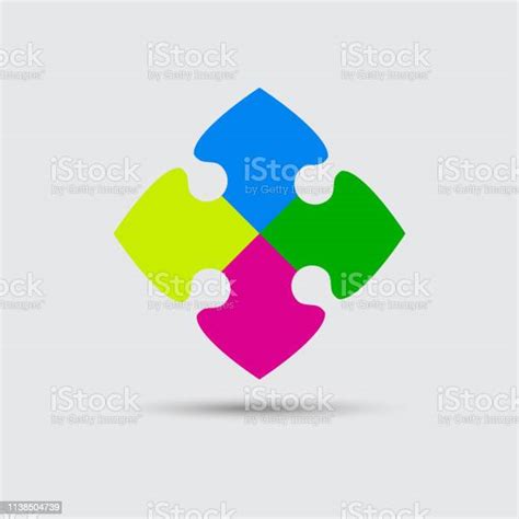 퍼즐 추상 퍼즐입니다 로고 로고가 있습니다 4 개의 세부 사항 공란에 대한 스톡 벡터 아트 및 기타 이미지 공란 교육