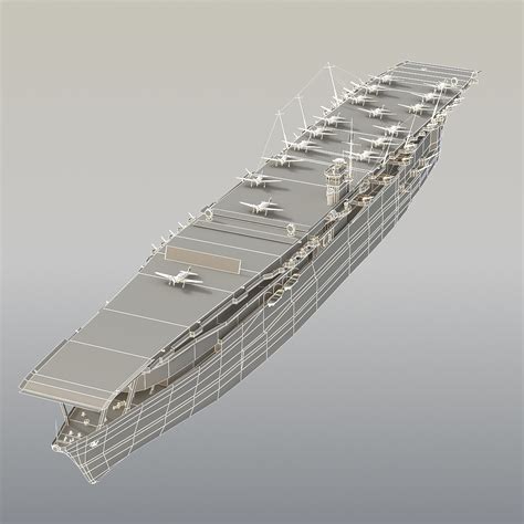 3d Japanese Aircraft Carrier Akagi Model Turbosquid 1227288