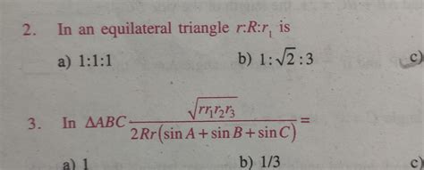 In An Equilateral Triangle R R R 1 Is A 1 1 1 B 1 Sqrt