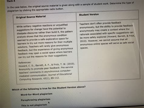 item 1 in the case below the original source material is given along