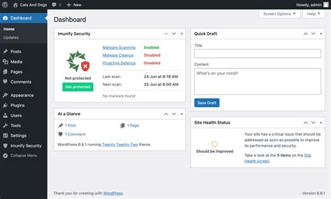 Imunify Security Wordpress Plugin
