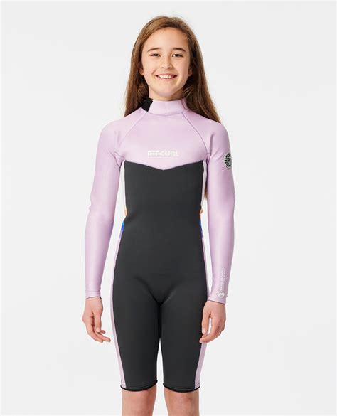 Rip Curl Girls Dawn Patrol Back Zip Long Sleeve Springsuit Purple