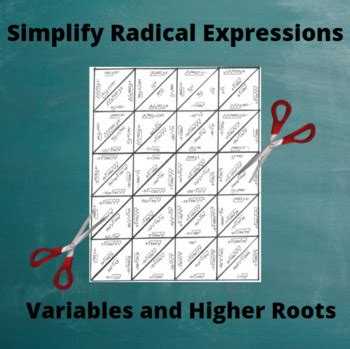 Simplify Radicals Puzzle By Math Puzzles Teachers Pay Teachers