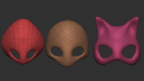 Low Poly Mask Shapes And Base Meshes Imm Set Brush Or Tool By