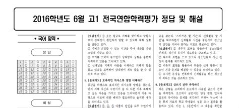 2016년 6월 전국모의고사 고1 영어 시험지 및 답지 네이버 블로그
