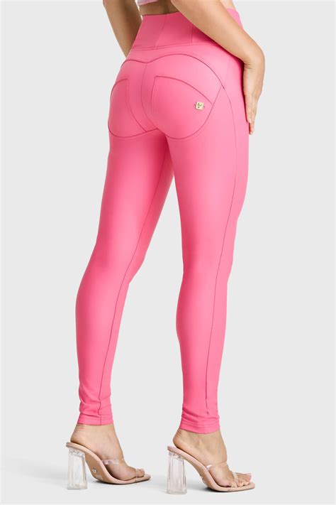 Wrup® Faux Leather High Waisted Full Length Candy Pink