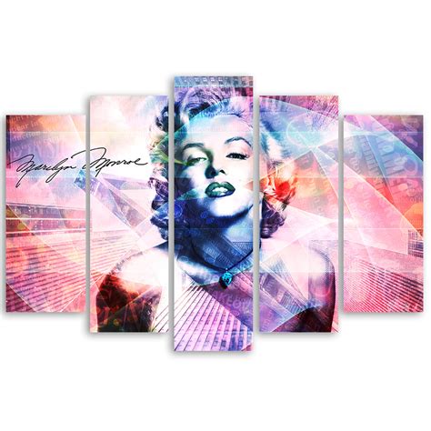 Leinwandbild 5 Teilig Marilyn Monroe Farbe Wall Artde