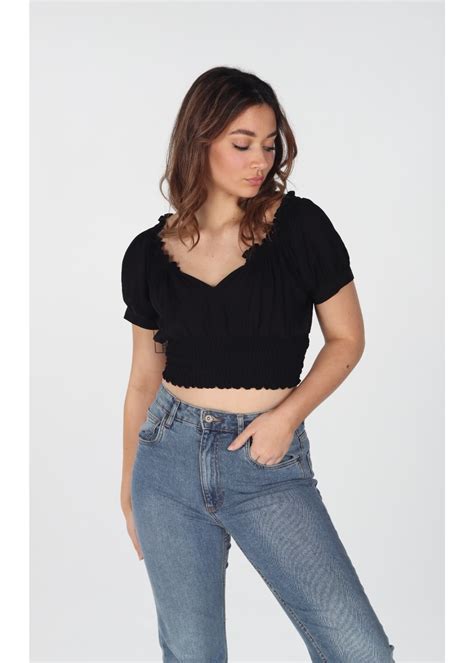 Top Hsa293001 Ava Crop Black Naked Gypsy