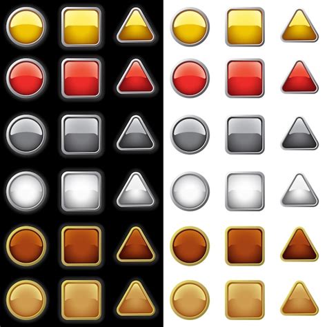 Shiny Buttons Collection Premium Vector