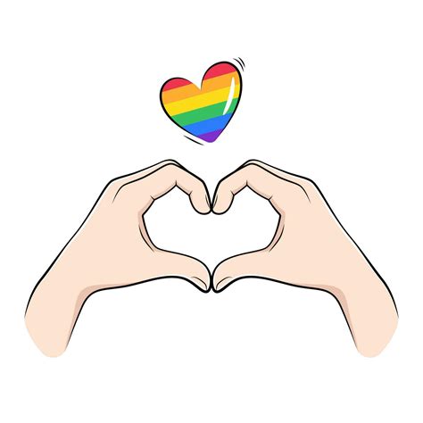 Lgbt Finger Heart Love Hand Sign Vector Drawing 25733964 Vector Art At