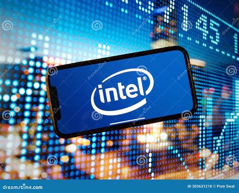 Intel Logo Displayed On Mobile Phone Editorial Stock Photo Image Of Company Online 303631218