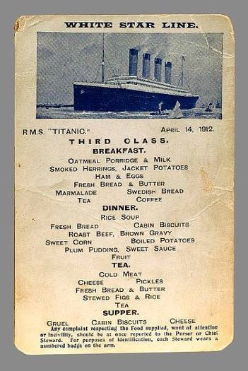 Third Class Dining The R M S Titanic 1912
