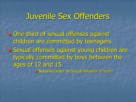 Ppt The Court And Juvenile Sex Offenders Powerpoint Presentation