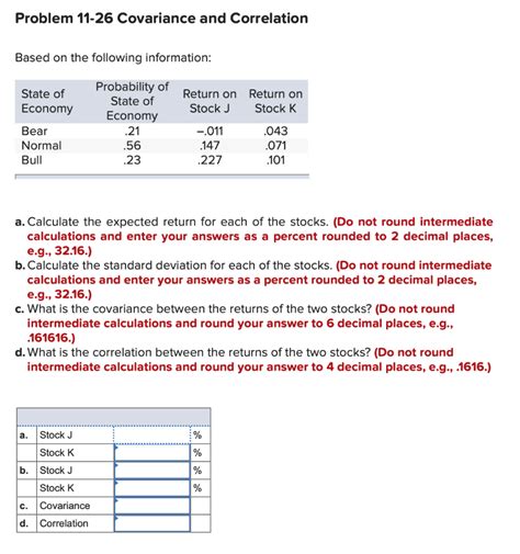 Solved Problem Covariance And Correlation Based On The Chegg
