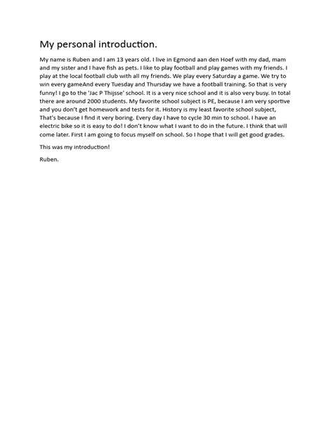 Personal Introduction Pdf