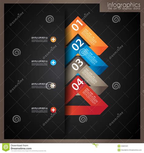 Molde Do Projeto De Infographic Etiquetas De Papel Ilustração do