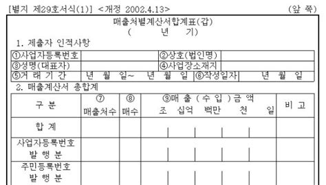 매출처별계산서합계표 매입처별계산서합계표 네이버 블로그