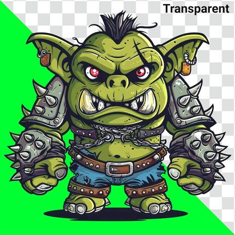 Premium Psd Mighty Orc Barbarian Character Design For Tshirt