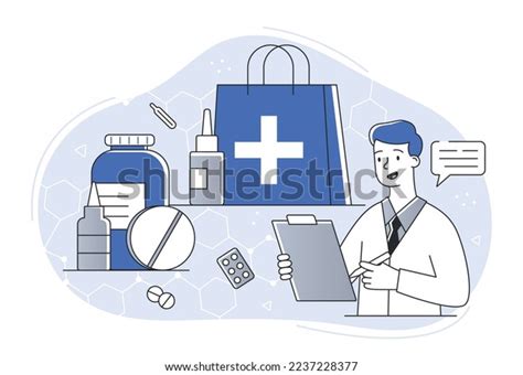 Medical Items Set Doctor Selects Equipment Stock Vector Royalty Free