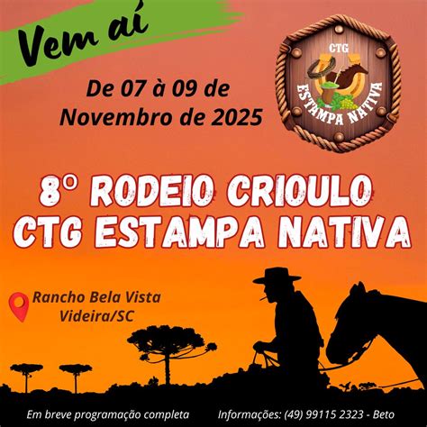 8 RODEIO CRIOULO CTG ESTAMPA NATIVA MTG SC 50 ANOS