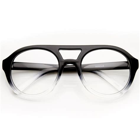 Retro Bold Thick Frame Round Clear Lens Aviator Glasses Cool Glasses