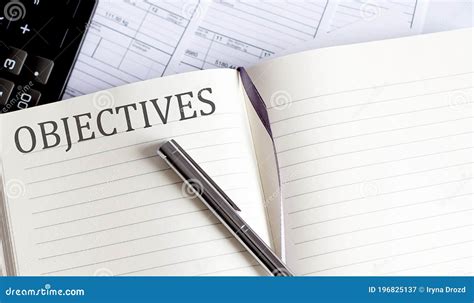 Notebook With Toolls And Notes About Objectives Stock Image Image Of Quality Finance 196825137