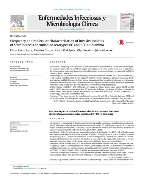 Pdf Frequency And Molecular Characterization Of Invasive Isolates Of