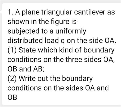 Solved 1 A Plane Triangular Cantilever As Shown In T