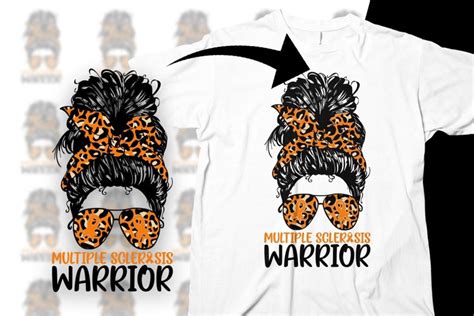 Multiple Sclerosis Awareness Svg Png Messy Bun Warrior