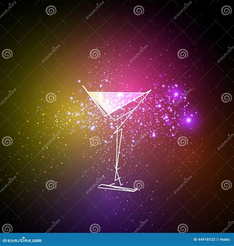 Cocktail Neon Design Menu Background Stock Vector Illustration Of