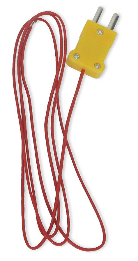 GRAINGER APPROVED Bead Wire Temperature Probe Thermocouple Type K Ungrounded Mini Plug Bolt