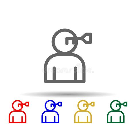 Human Brain Key Multi Color Style Icon Simple Thin Line Outline Vector Of Web Icons For Ui And