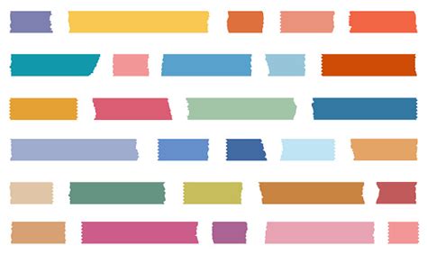 접착제 테이프 끈적 끈적한 종이 줄무늬의 여러 가지 색상 세트 접착 테이프에 대한 스톡 벡터 아트 및 기타 이미지 접착 테이프 스카치 위스키 Washi Paper