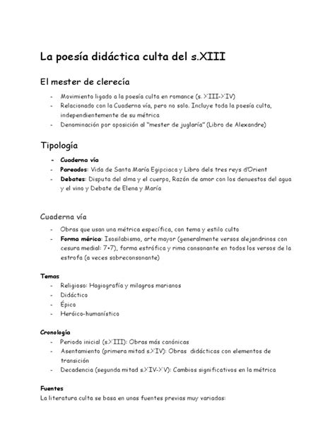 Poesía Culta Pdf Literatura Española