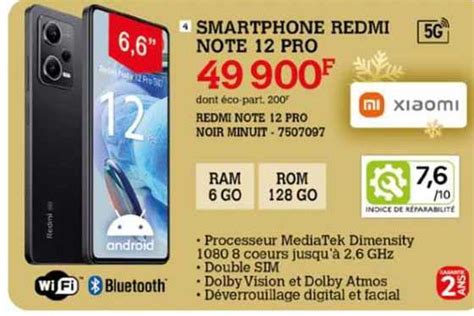 Promo Smartphone Redmi Note 12 Pro Xiaomi Chez Darty ICatalogue Fr