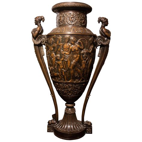 Monumental French Bronze Neoclassical Figural Vase For Sale At 1stdibs
